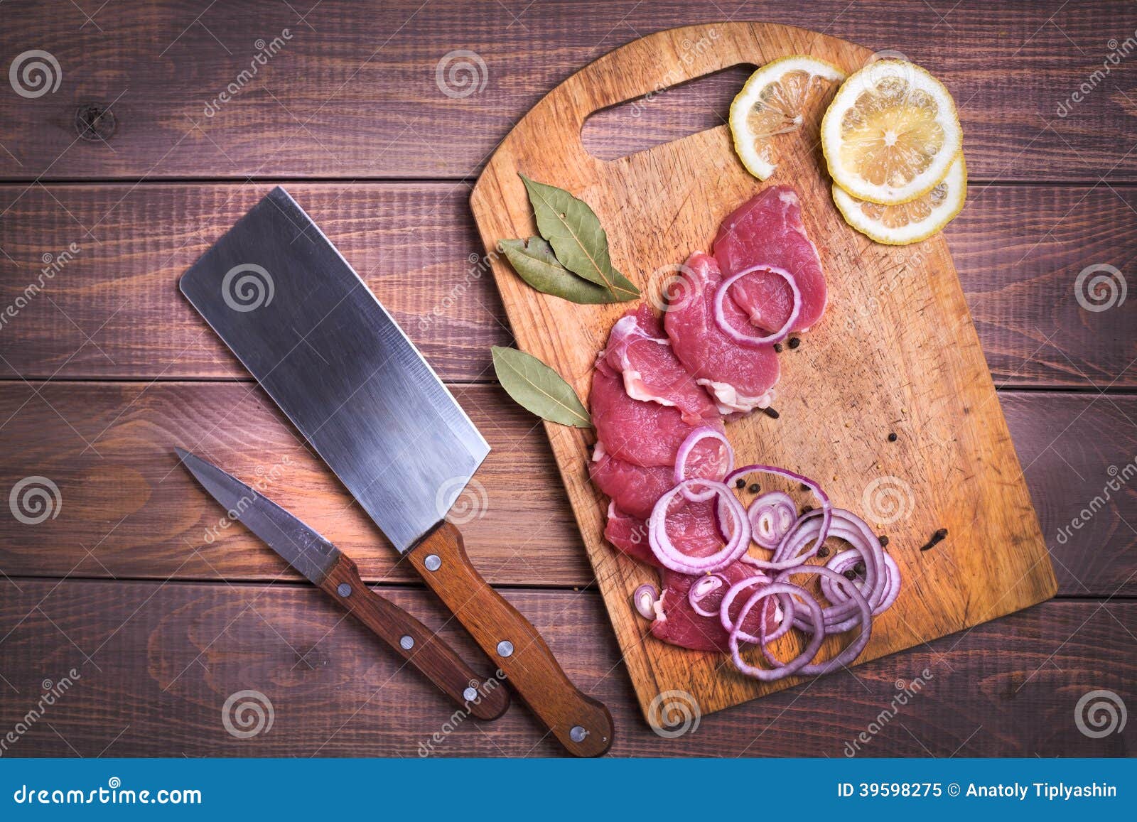 Sliced raw meat pork stock image. Image of calories, lemon - 39598275