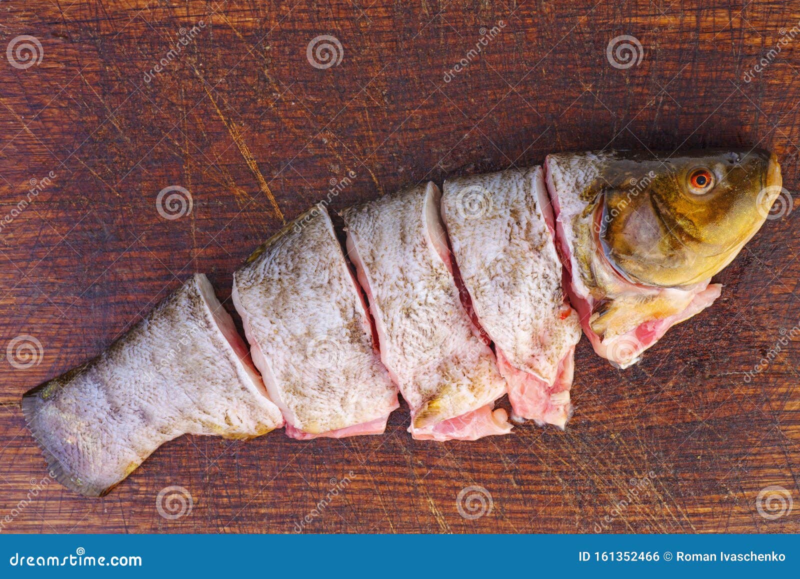 Sliced and Ready-to-cook Tench Fish Stock Photo - Image of gill, tinca ...