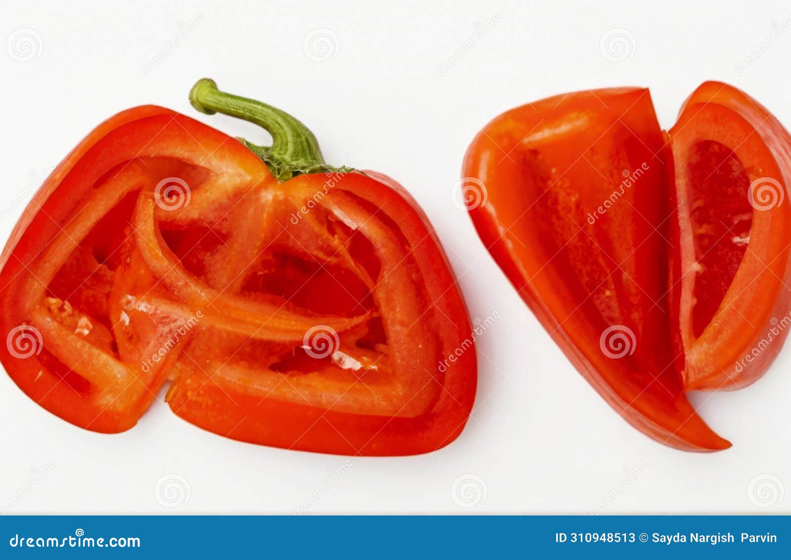 Sliced Red Bell Pepper,cut Out on White Background Stock Illustration ...