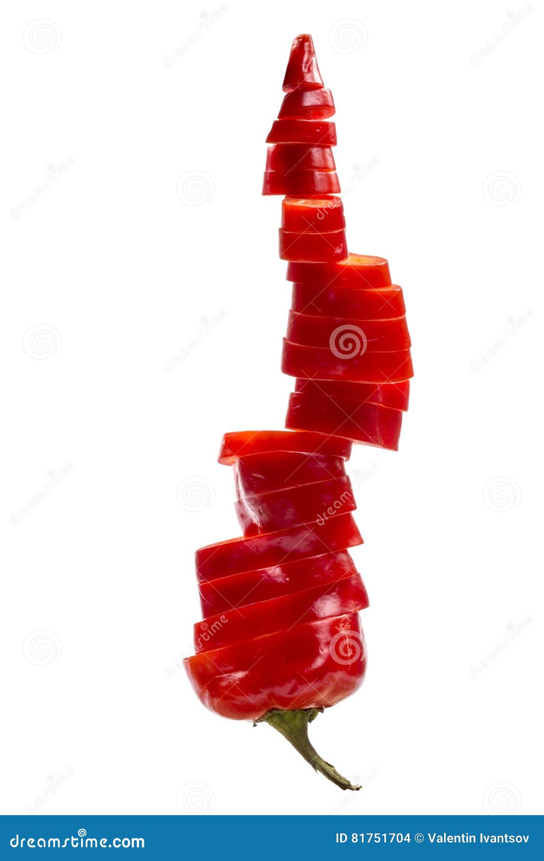Sliced Red Bell Pepper on a White Stock Photo - Image of vitamin, juicy ...