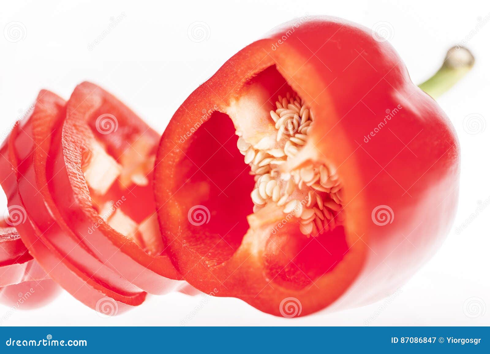 Sliced red bell pepper stock image. Image of healthy - 87086847