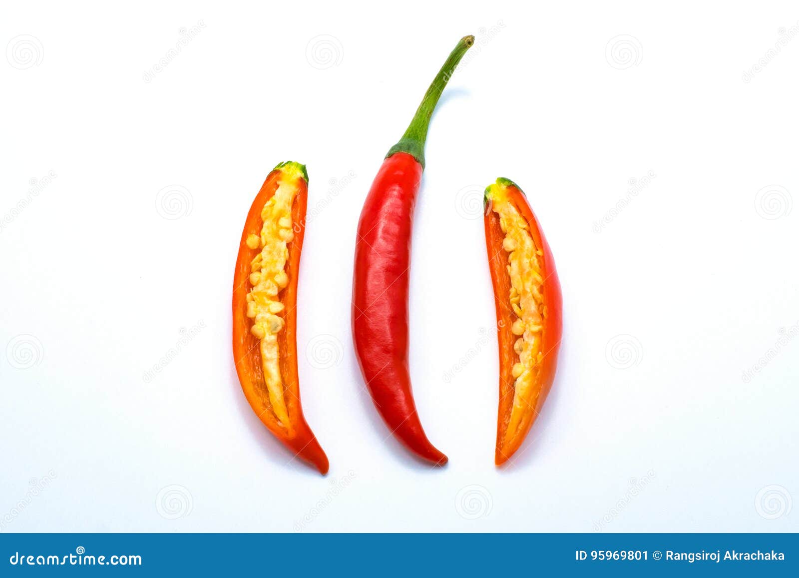 Sliced Red Chilli Pepper White Isolated , Hot and Spicy Stock Image ...