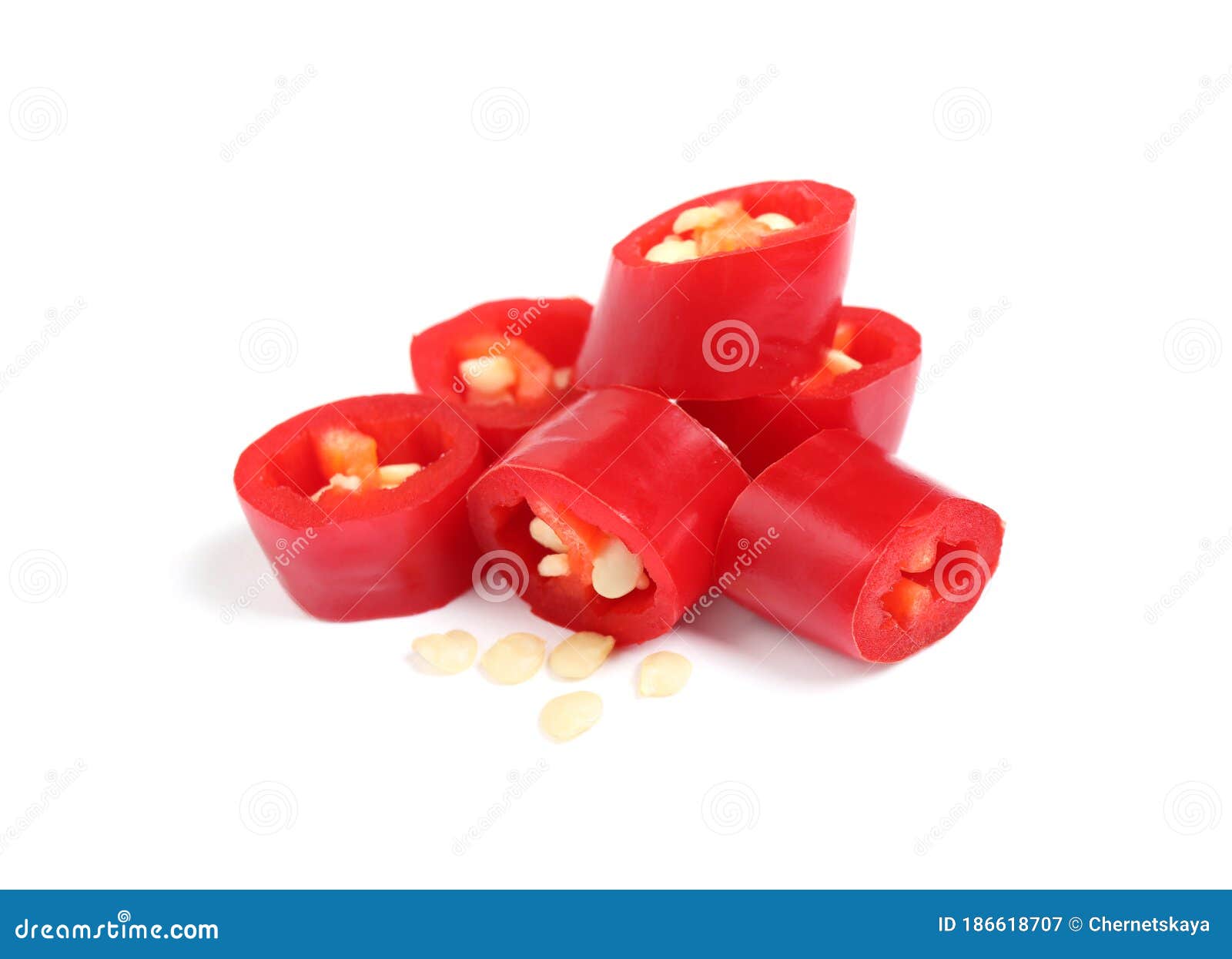 Sliced Red Hot Chili Pepper Isolated Stock Image - Image of gourmet ...