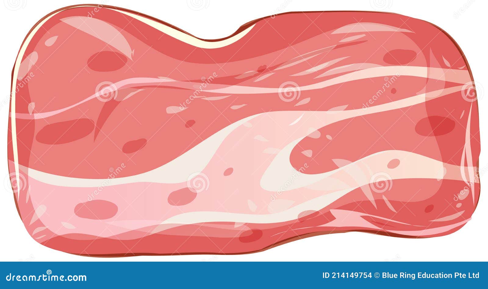 Sliced Red Meat on White Background Stock Vector - Illustration of ...