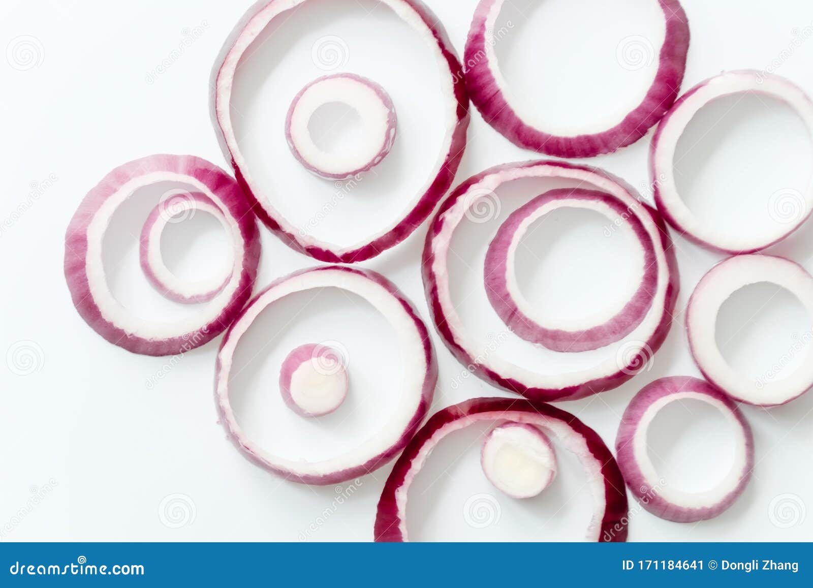 Sliced Red Onion Rings Isolated on White Background Cutout View Stock ...