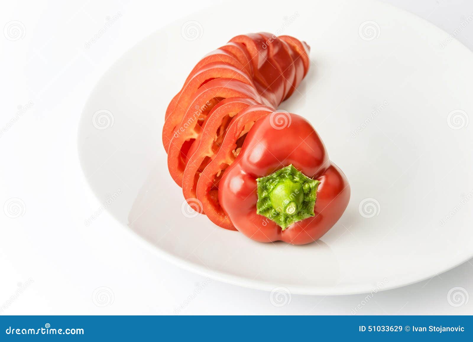 Sliced red paprika stock image. Image of white, fresh - 51033629