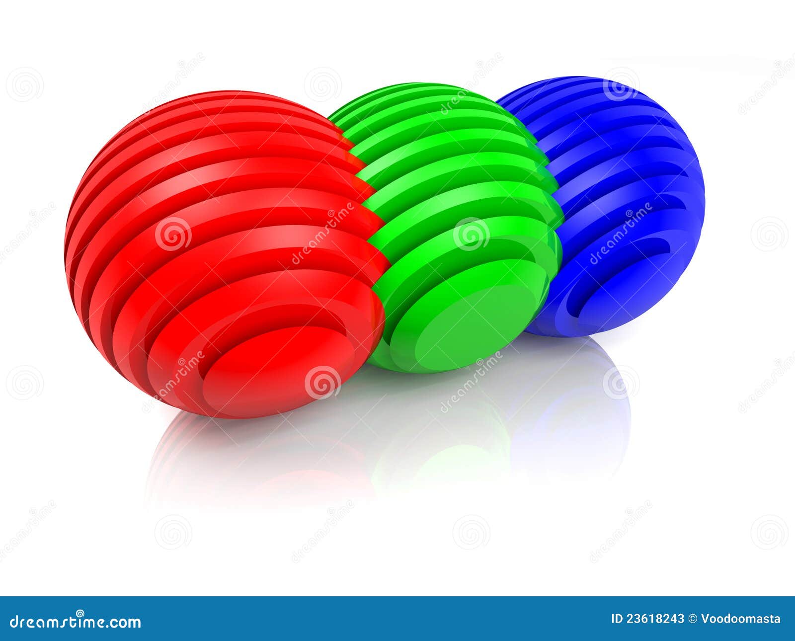 Sliced RGB balls stock illustration. Illustration of blue - 23618243