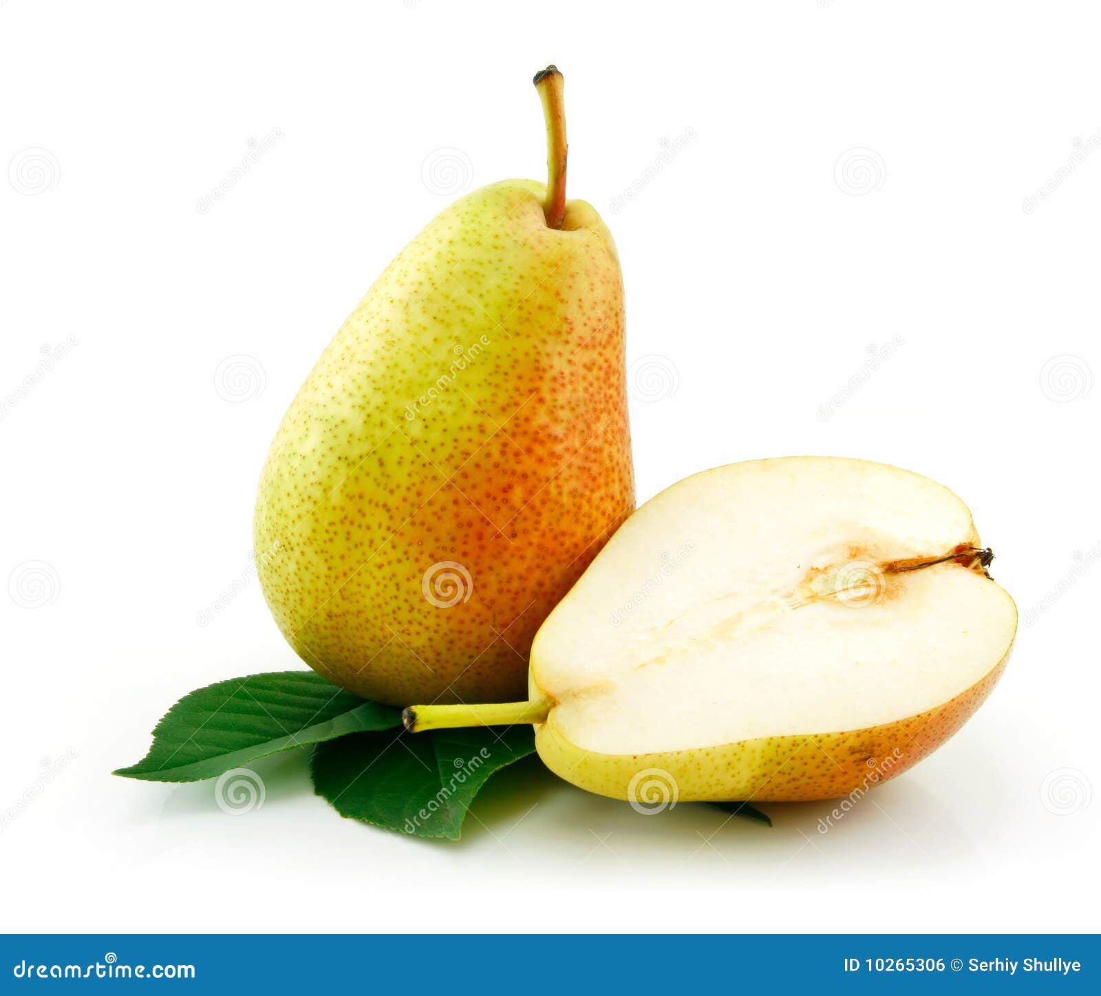 Sliced Ripe Green Pear Isolated on White Stock Photo - Image of colored ...