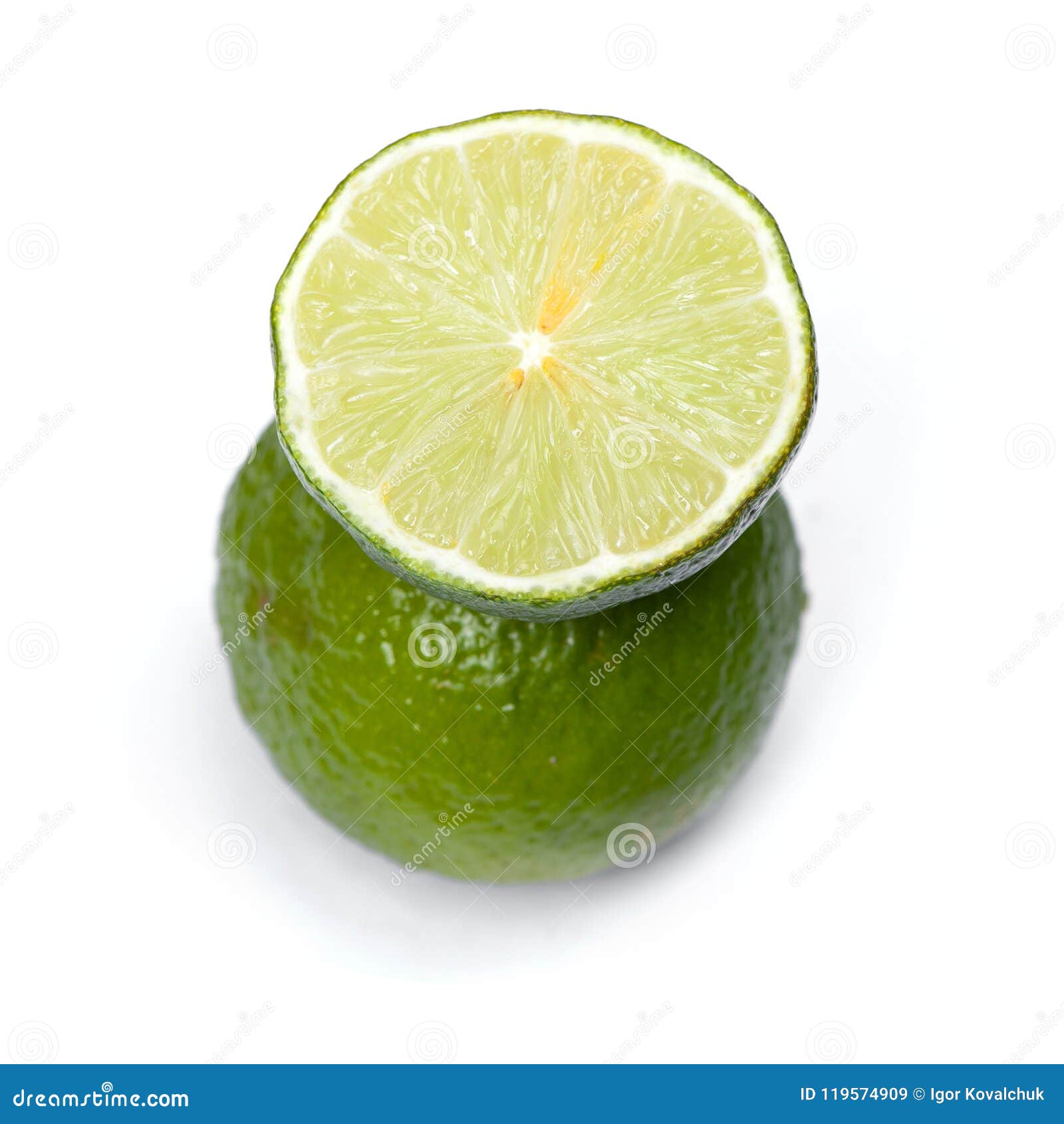 Sliced ripe lime stock image. Image of isolated, macro - 119574909
