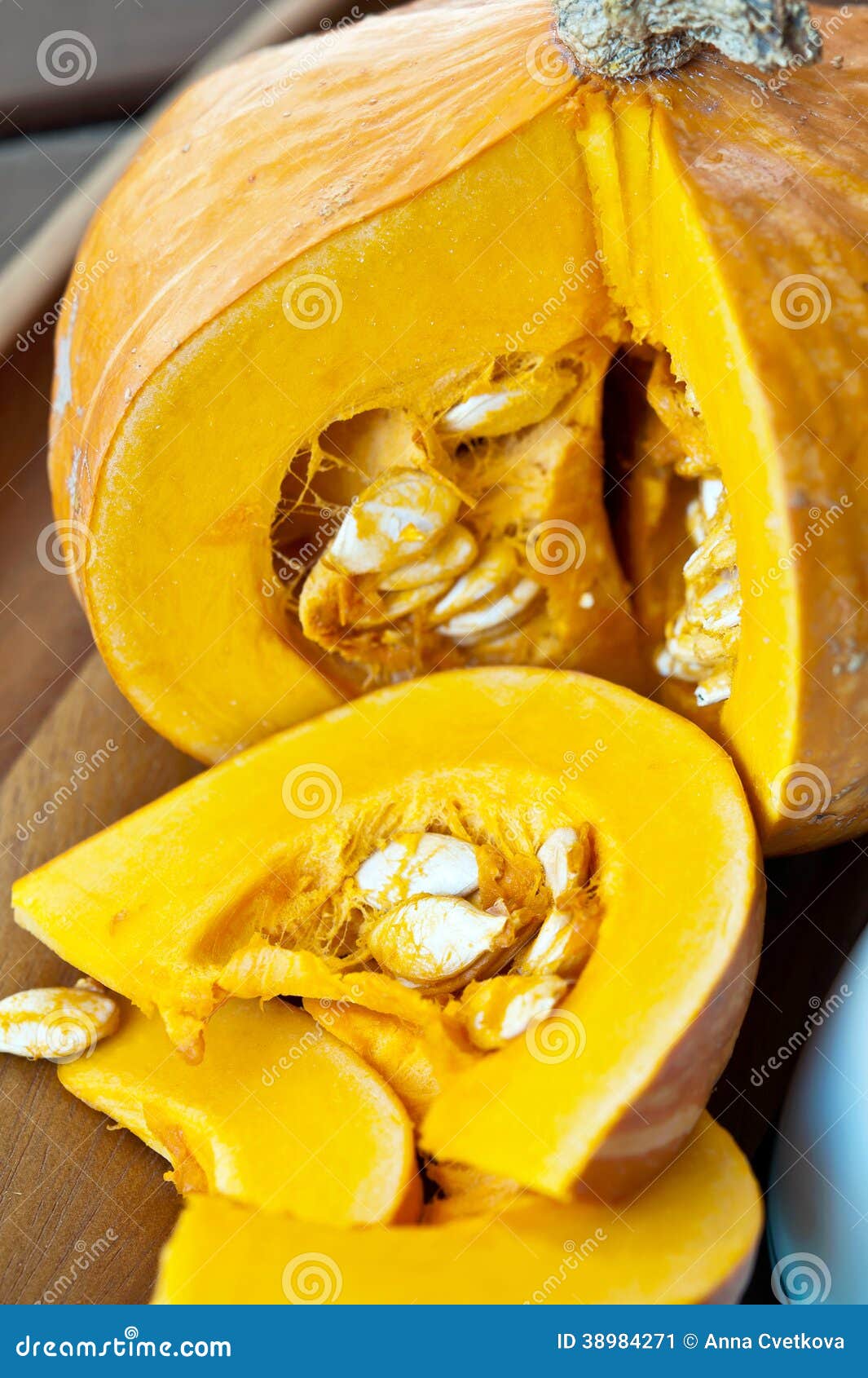Sliced Ripe Yellow Pumpkin. Closeup. Stock Image - Image of sliced ...