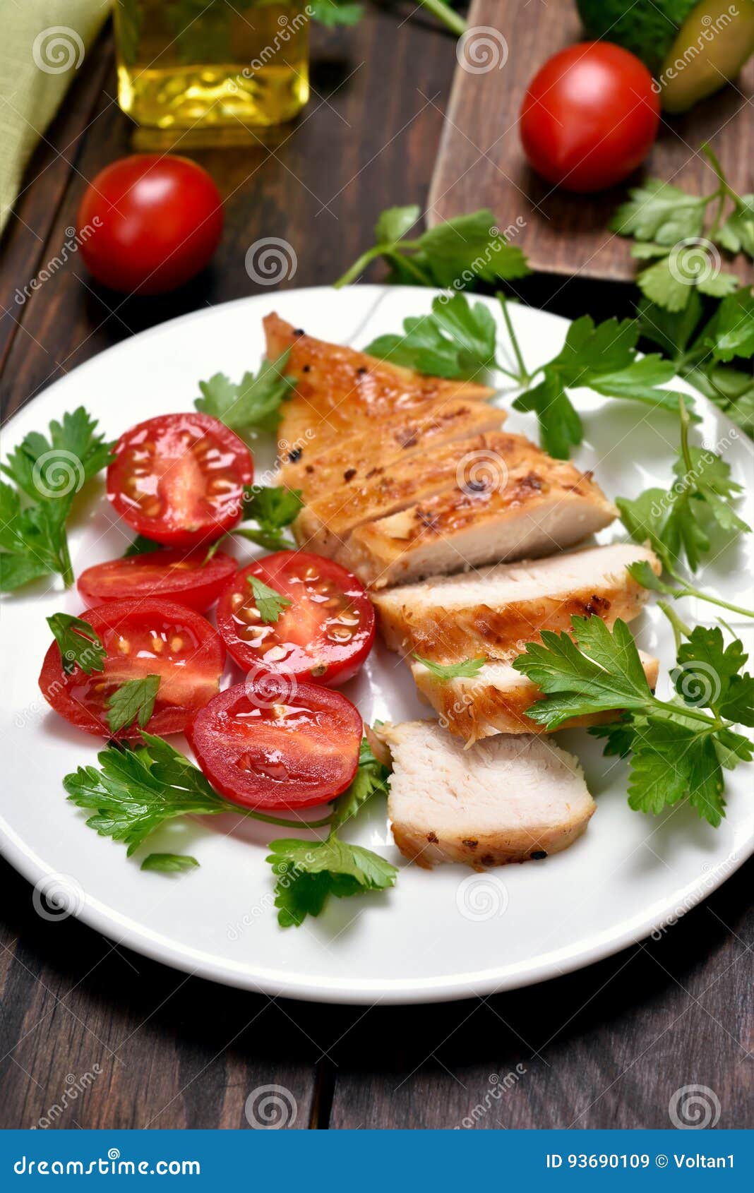 Sliced Roasted Chicken Breast Stock Image - Image of closeup, appetizer ...
