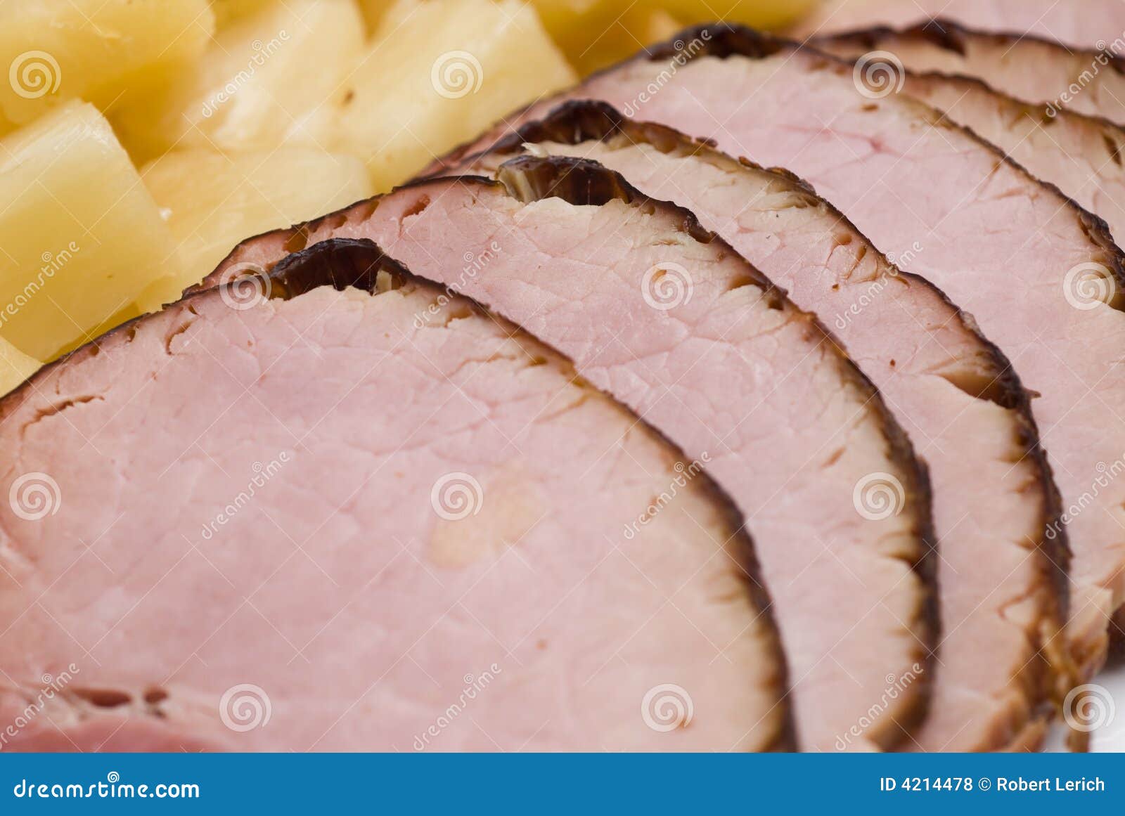 Sliced roasted ham stock photo. Image of chunks, food - 4214478