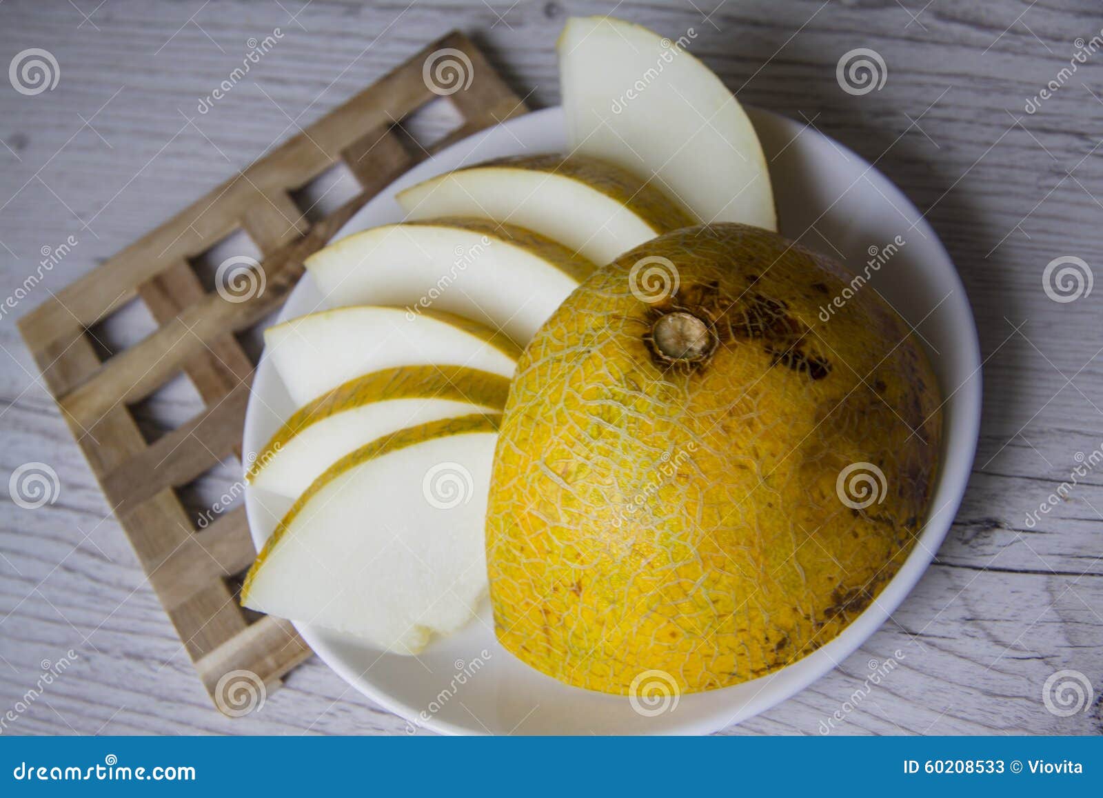 Sliced rockmelon stock image. Image of freshly, cucumis - 60208533