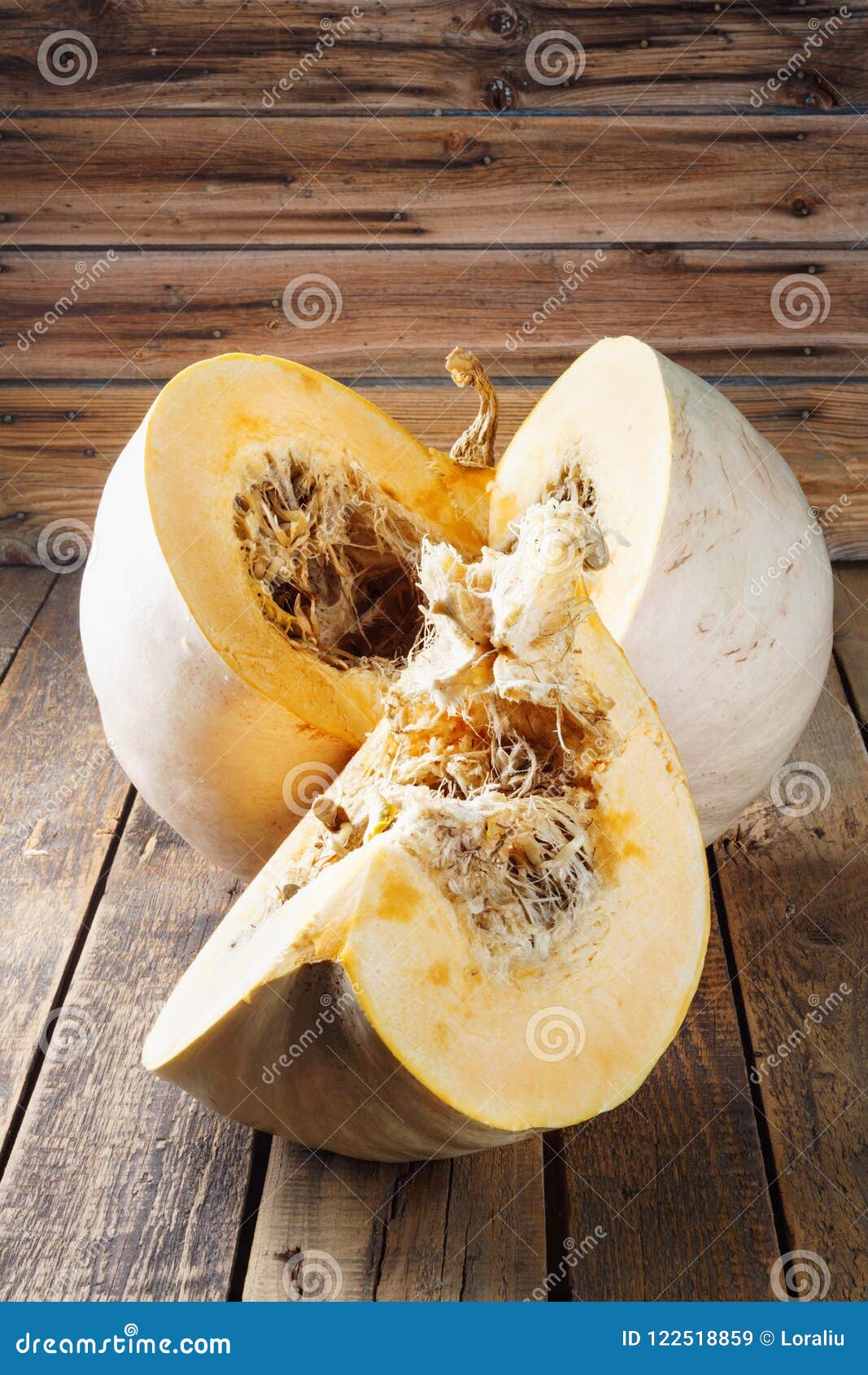 Sliced Rotten Pumpkin on Wooden Table Stock Image - Image of eating ...