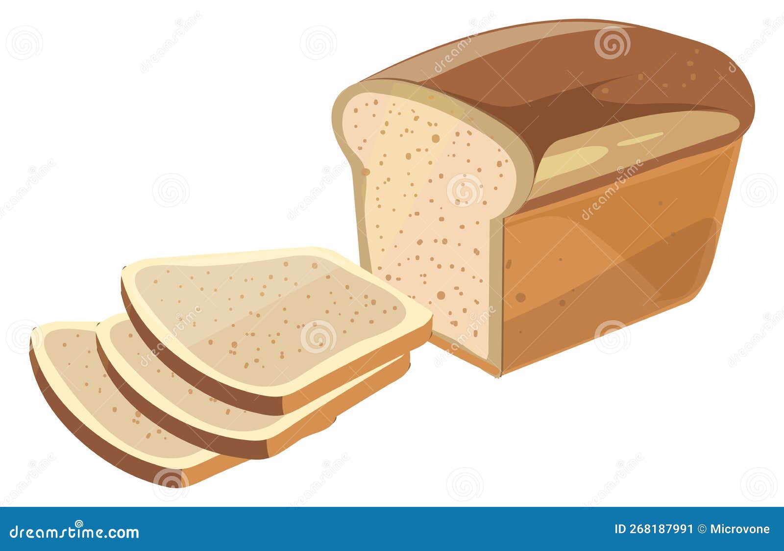 Sliced Rye Bread Cartoon Icon. Bakery Piece Stock Vector - Illustration ...