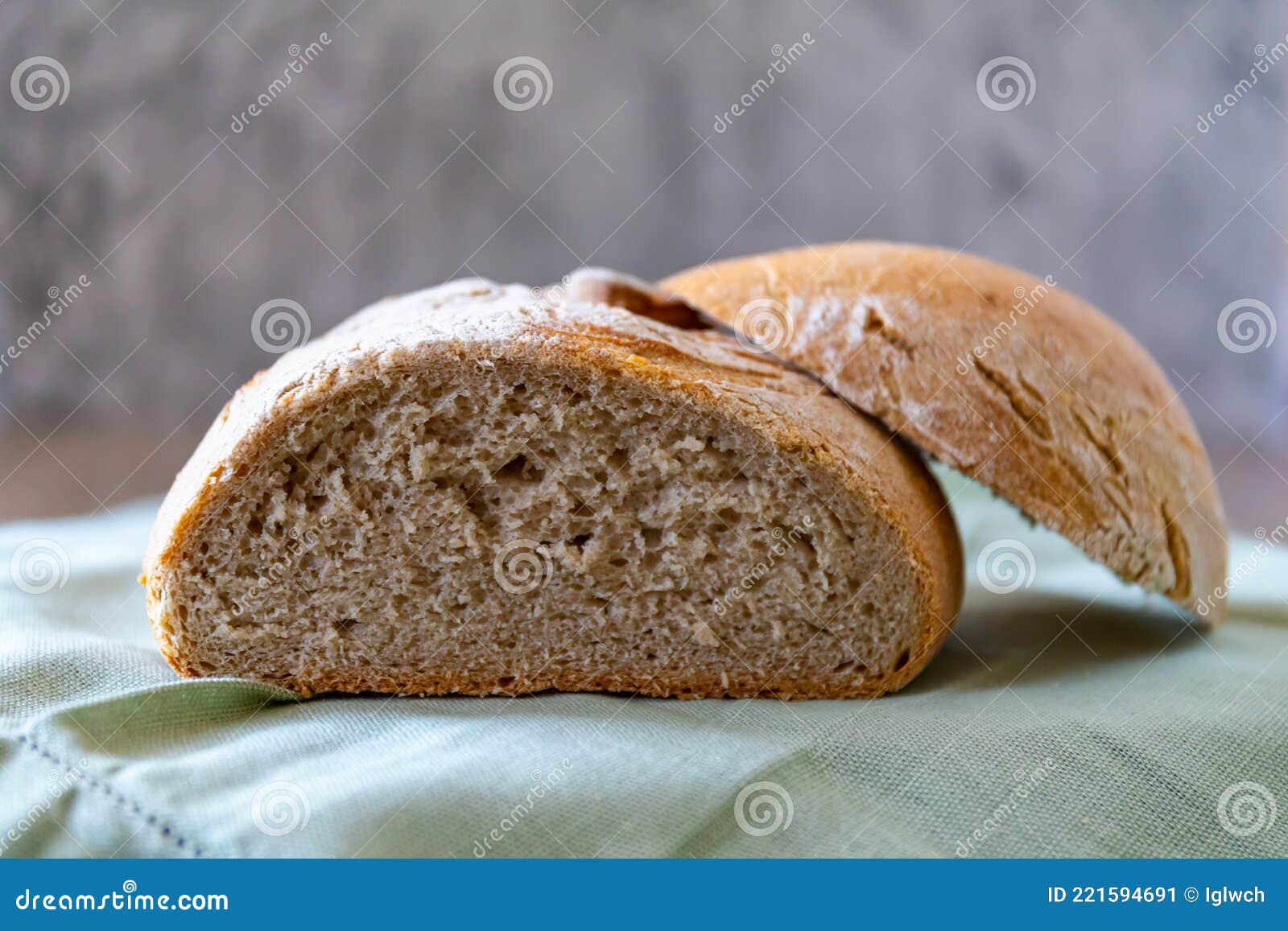 Rye Bread Cut on Cutting Board Closeup Stock Image - Image of organic ...