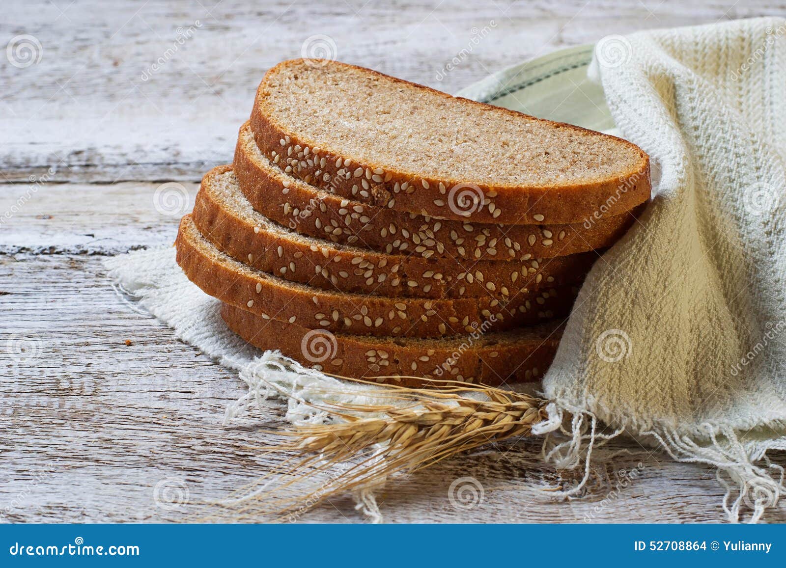 Sliced Rye Bread with Sesame Seeds Stock Photo - Image of flour, dinner ...