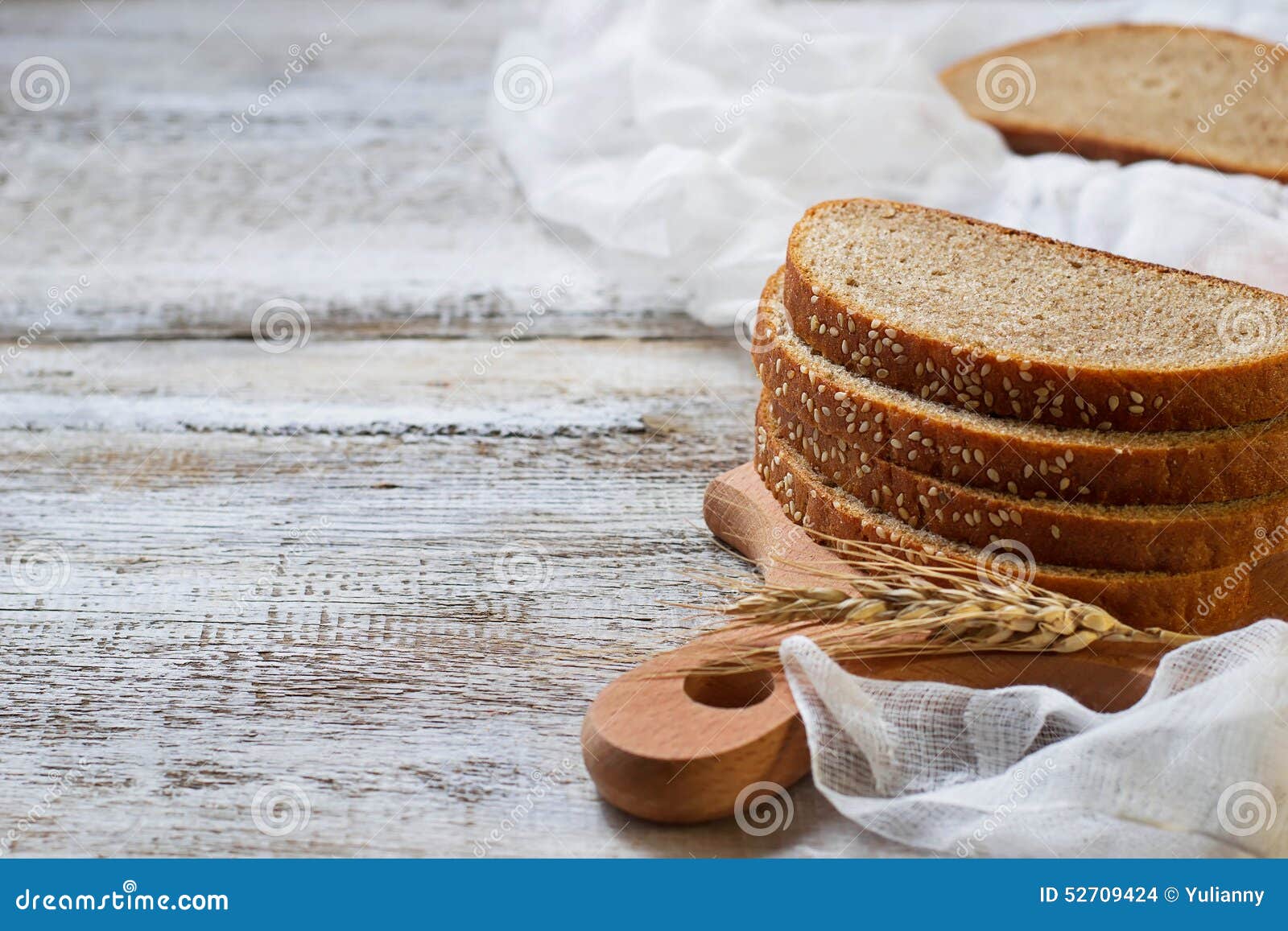 Sliced Rye Bread with Sesame Seeds Stock Photo - Image of sliced ...