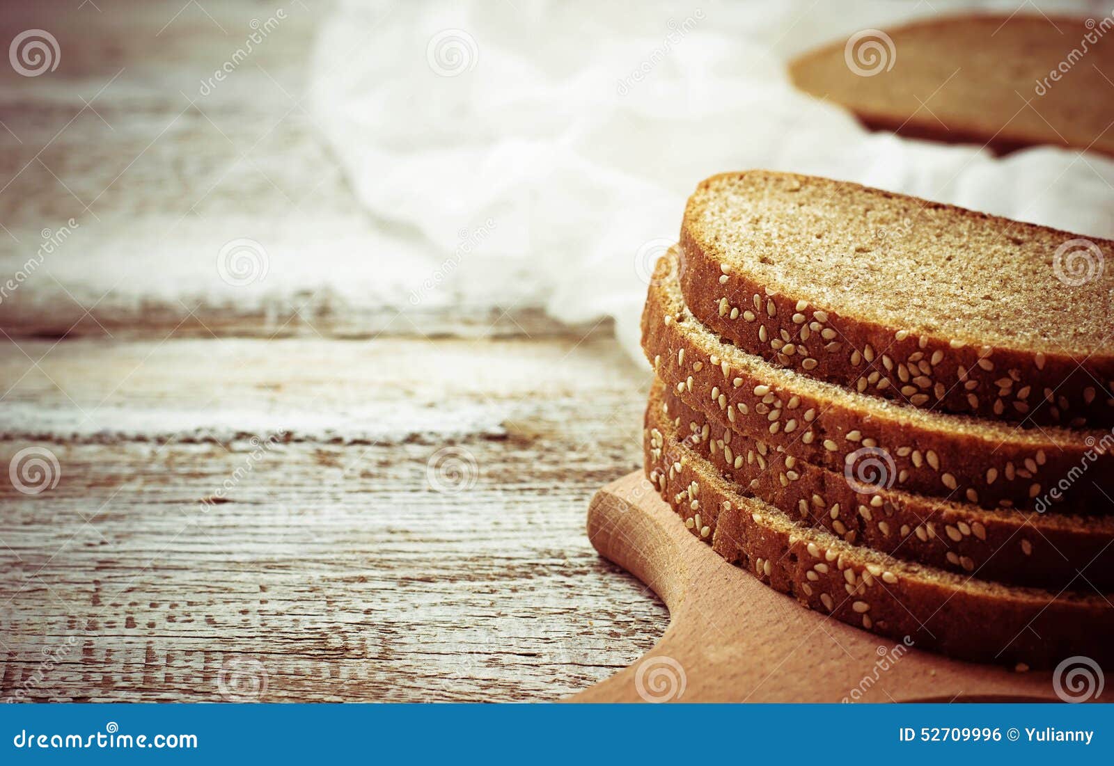 Sliced Rye Bread with Sesame Seeds Stock Photo - Image of refreshment ...