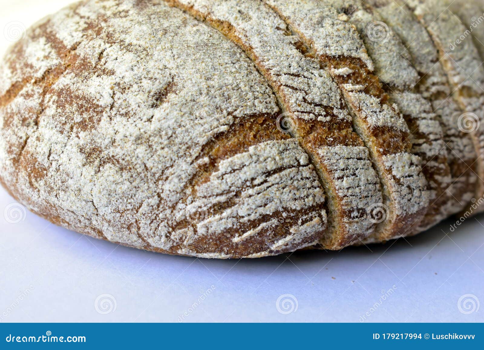 Sliced Rye Bread with Spices on a White Background Stock Photo - Image ...
