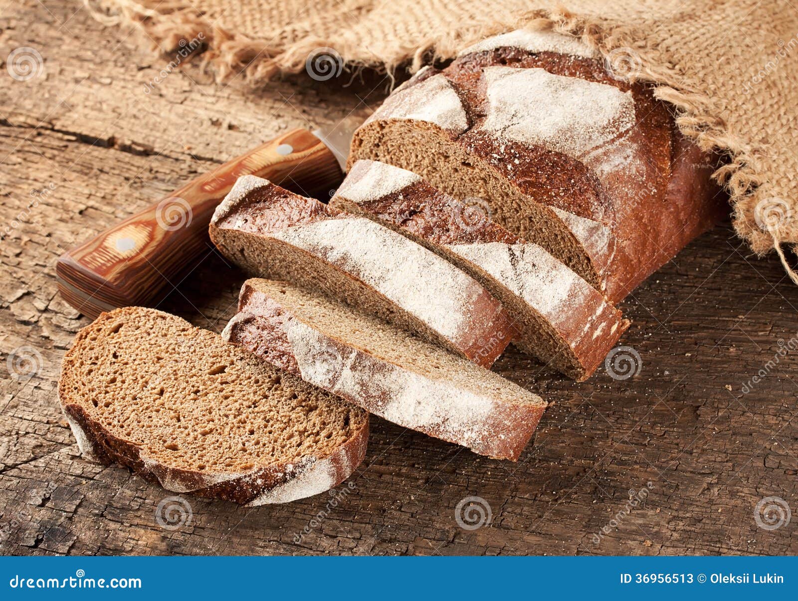 Sliced Rye Bread on the Table Stock Image - Image of eating, white ...