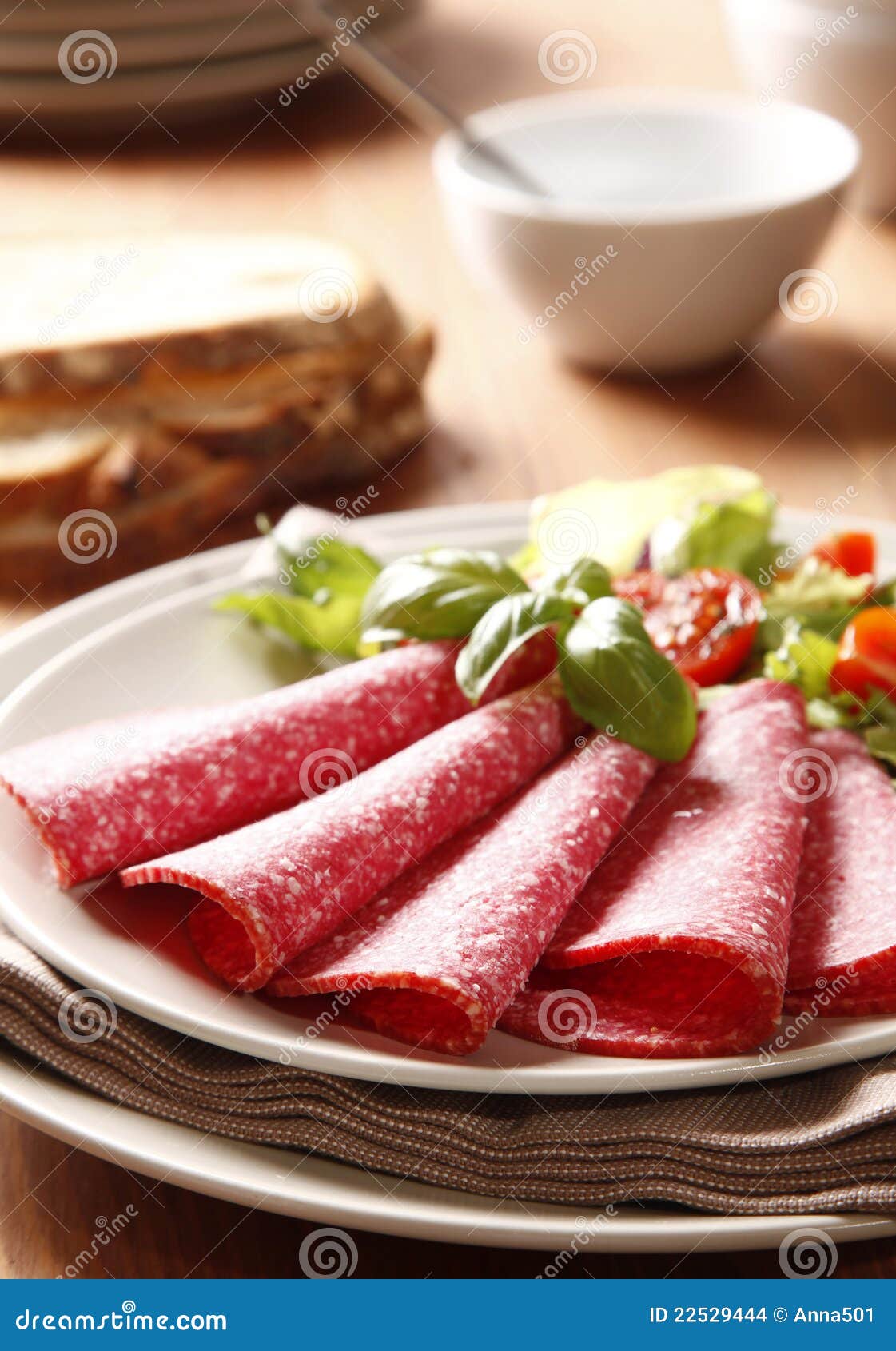 Sliced salami stock photo. Image of tomatoes, sandwich - 22529444