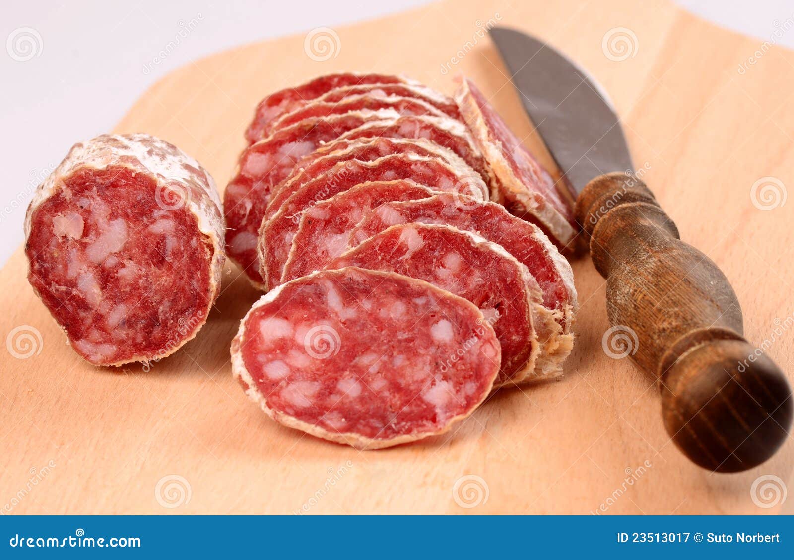 Sliced salami stock image. Image of ingredient, tasty - 23513017