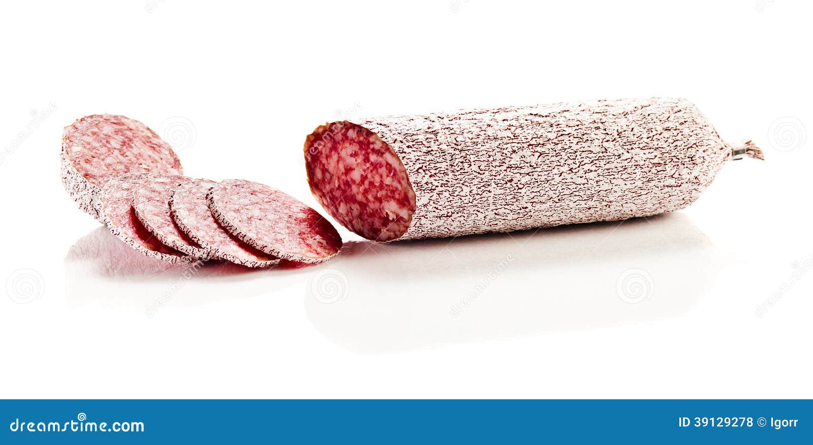 Sliced salami stock photo. Image of meat, rustic, dried - 39129278