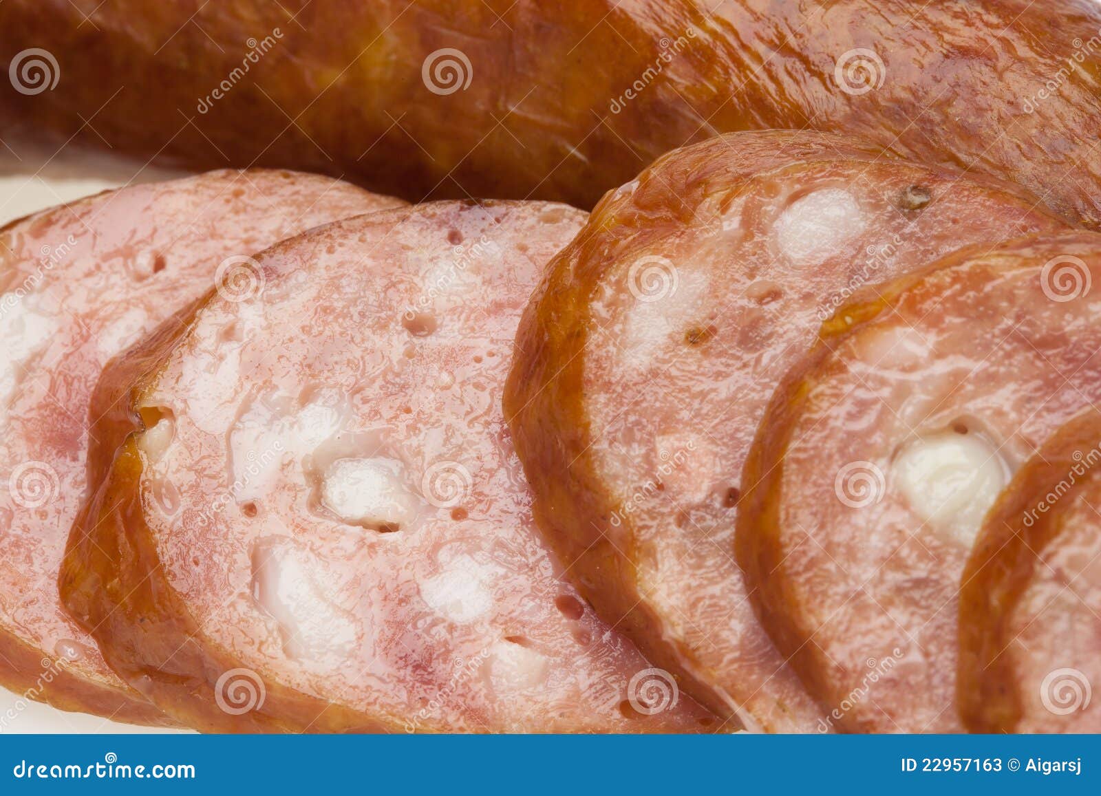Sliced sausage. stock image. Image of dish, pieces, beef - 22957163