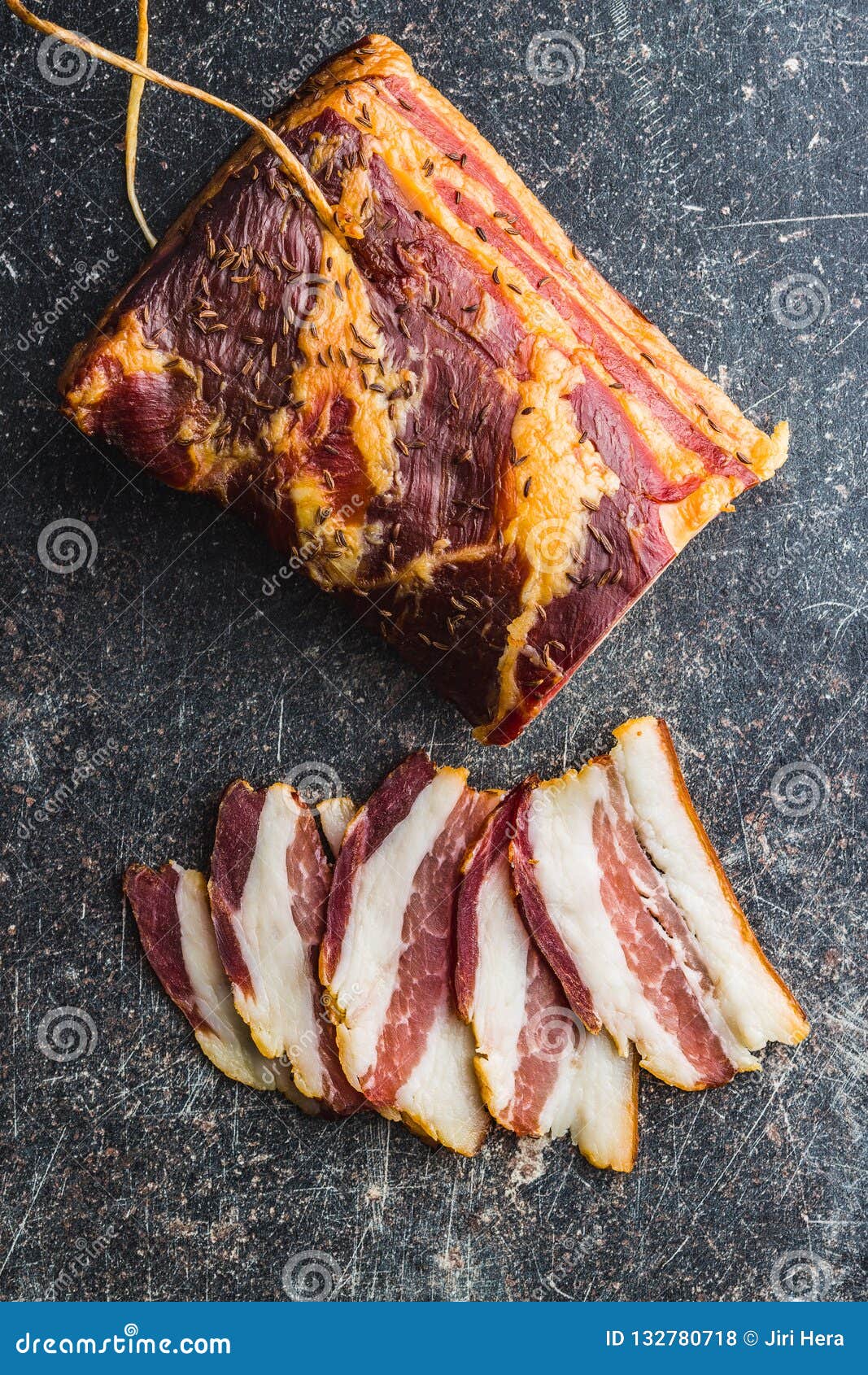 Sliced smoked bacon stock photo. Image of appetizer - 132780718