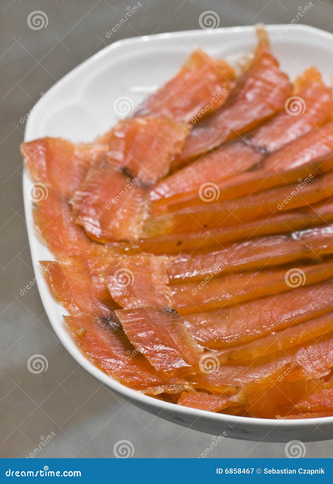 Sliced Smoked Salmon stock image. Image of salmon, preserved - 6858467