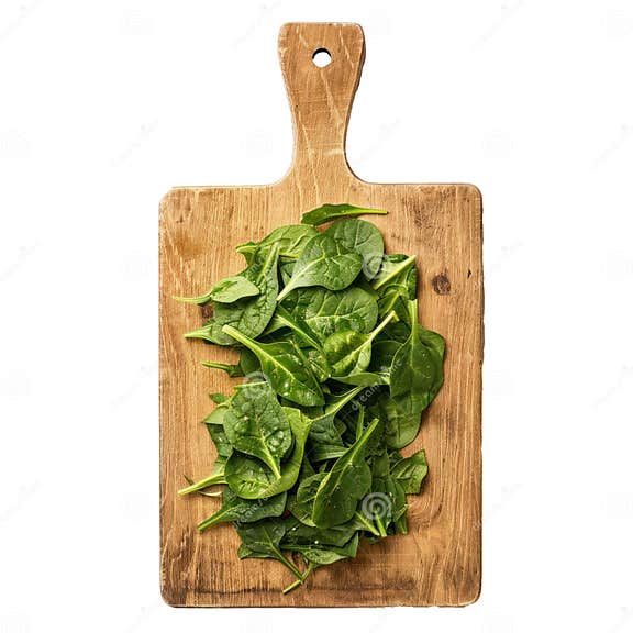 Sliced Spinach on Chopping Board Isolate Stock Illustration ...