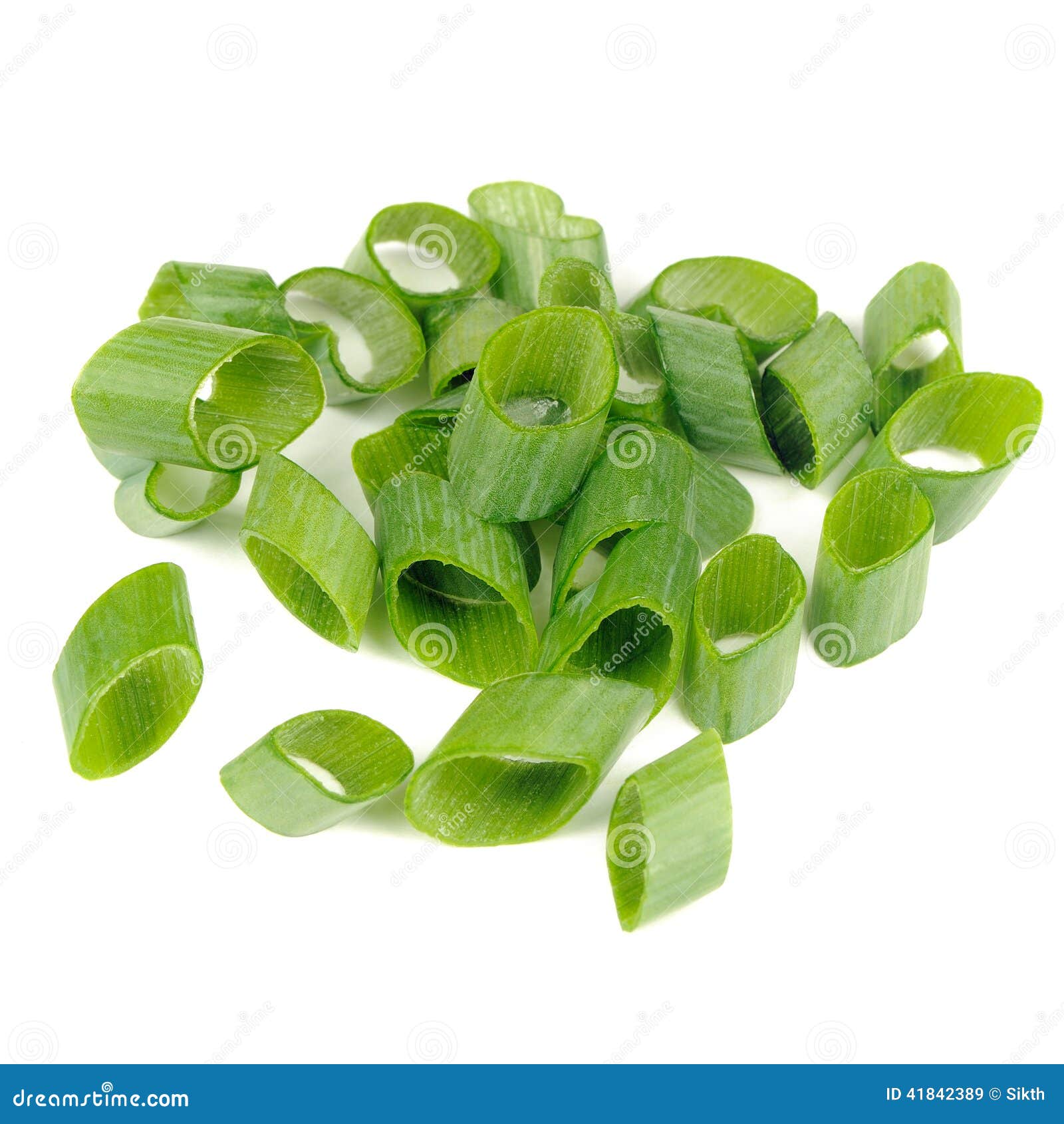 Sliced Spring Onion (Scallion) Isolated on White Background Stock Image ...