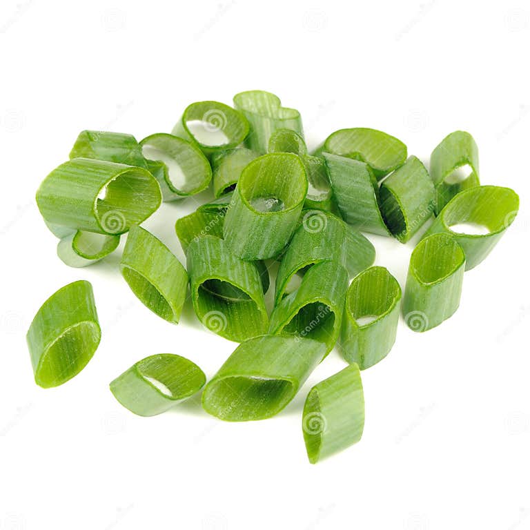 Sliced Spring Onion (Scallion) Isolated on White Background Stock Image ...