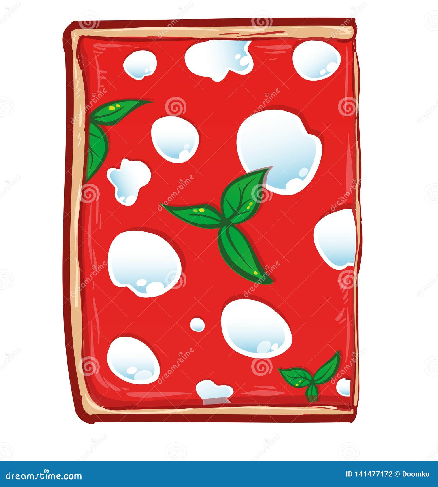 Sliced square of pizza stock vector. Illustration of icon - 141477172