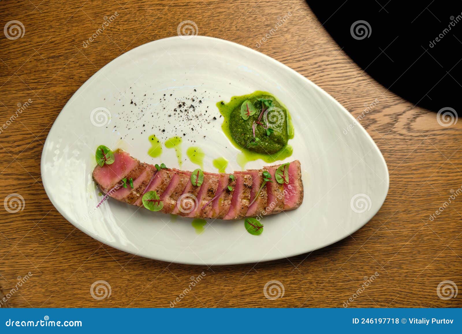 Sliced steak with blood stock photo. Image of grilled - 246197718