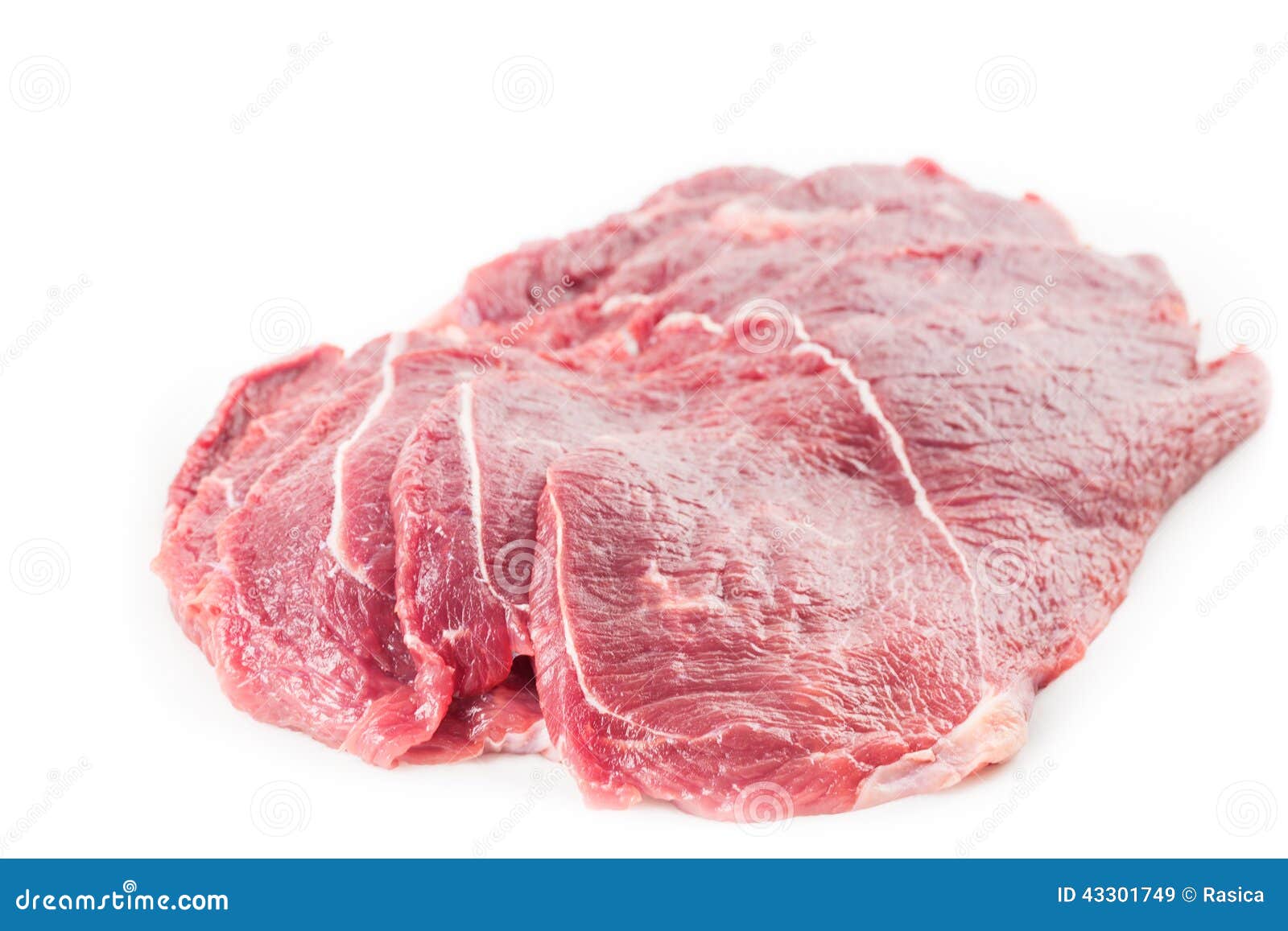 Sliced Steak from Fresh Pork Raw Meat Stock Image - Image of cuts ...