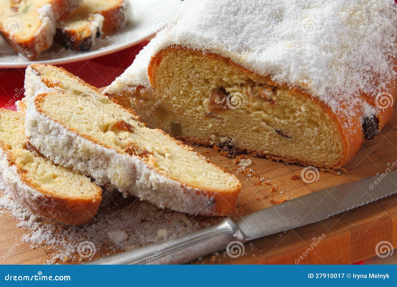 Sliced Stollen, a Traditional German Fruit Cake Stock Image - Image of ...