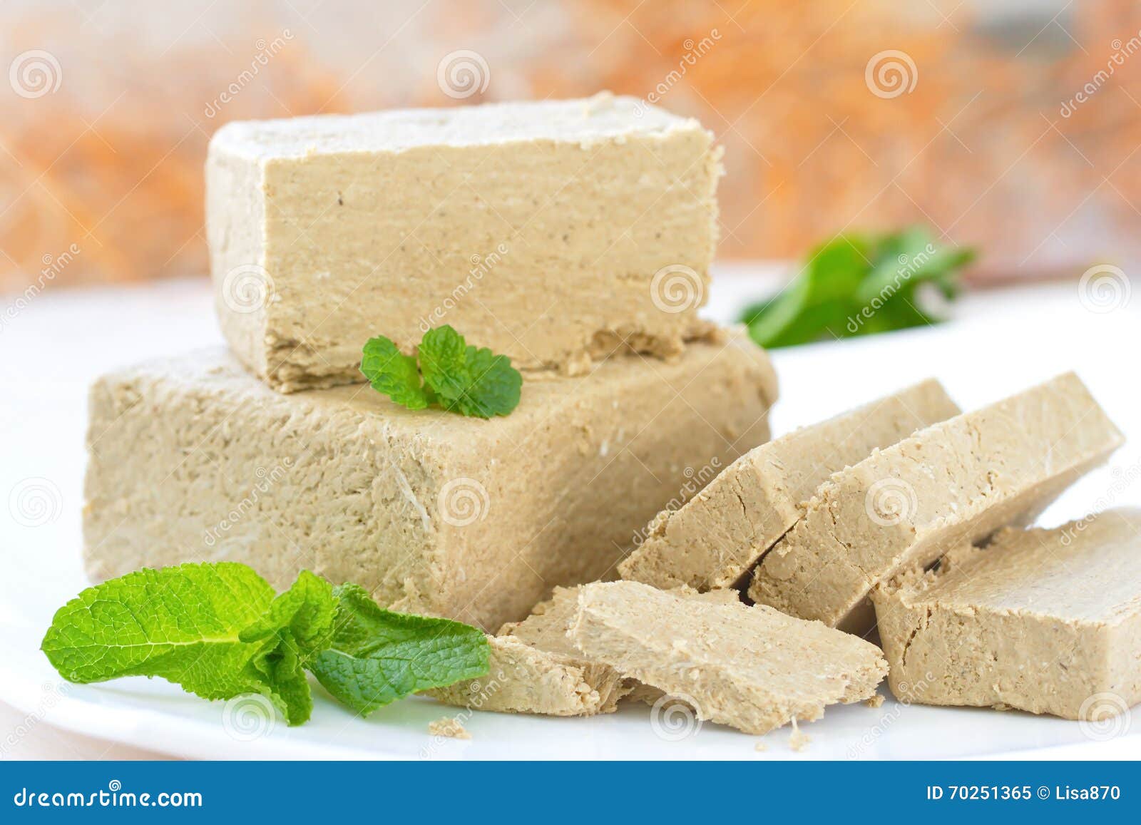 Sliced sunflower halva stock image. Image of mint, eastern - 70251365