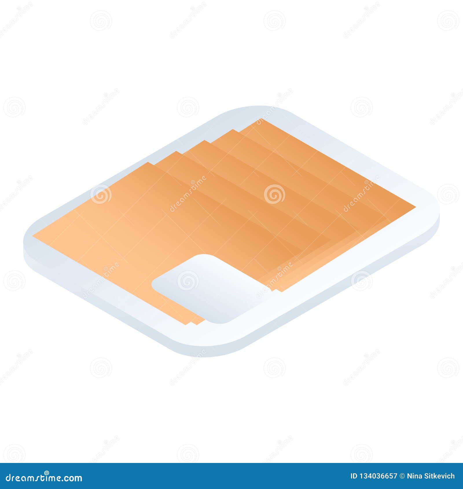 Sliced Supermarket Cheese Icon, Isometric Style Stock Vector ...