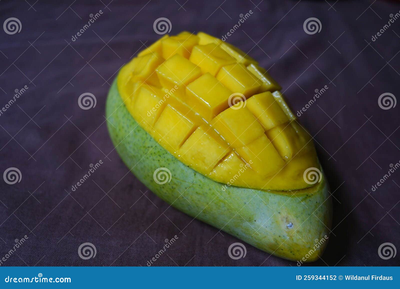 A Sliced Sweet Mango on the Table with Nice Curving Stock Photo - Image ...