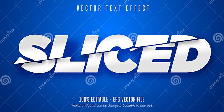 Sliced Text, Cutout Style Editable Text Effect Stock Vector ...