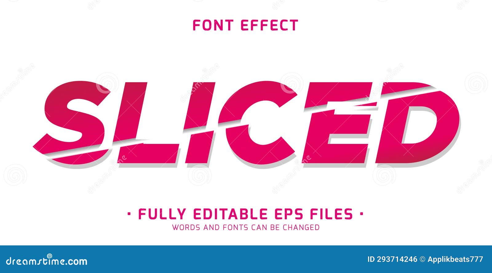 Sliced 3D Text Effect Design Editable And Scalable Vector Graphic Style ...