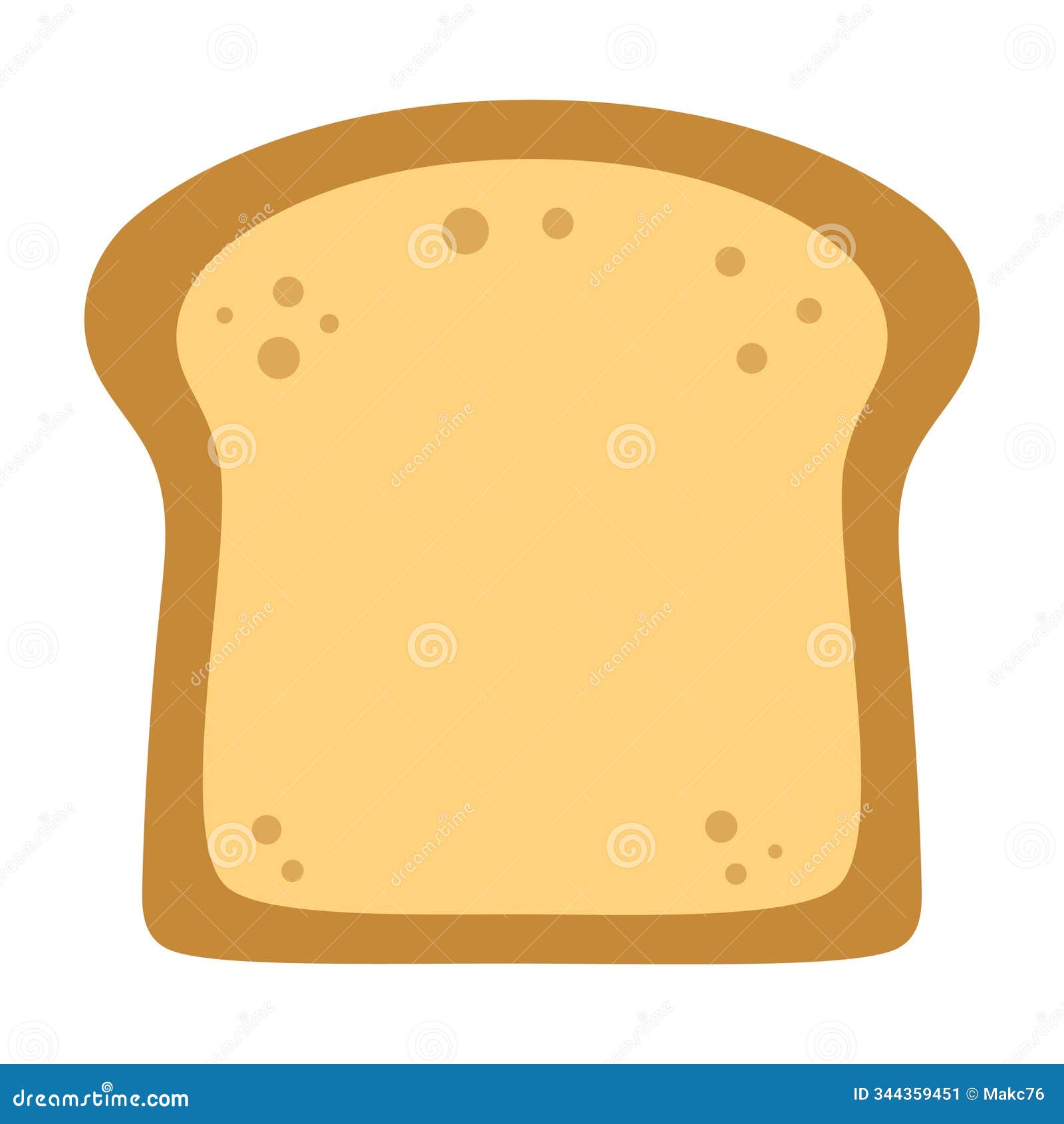 Toast Bread Food Symbol Kawaii Cartoon In Black And White Vector ...