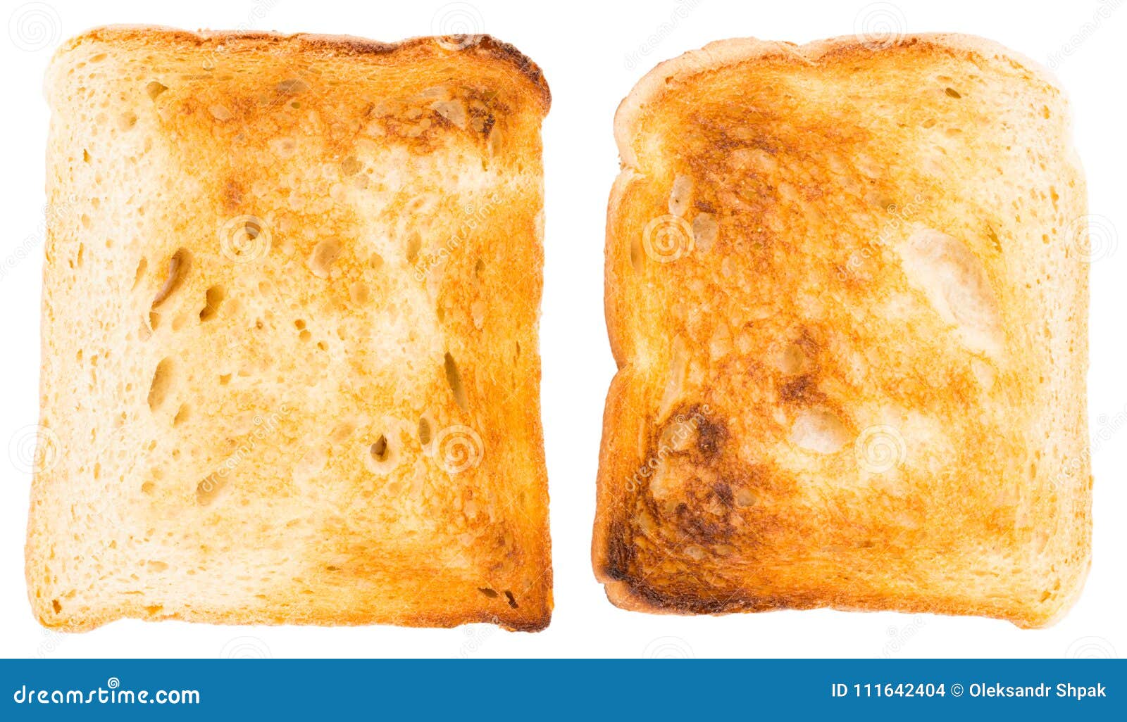 Sliced Toast Bread Isolated on White Background, Top View Stock Photo ...