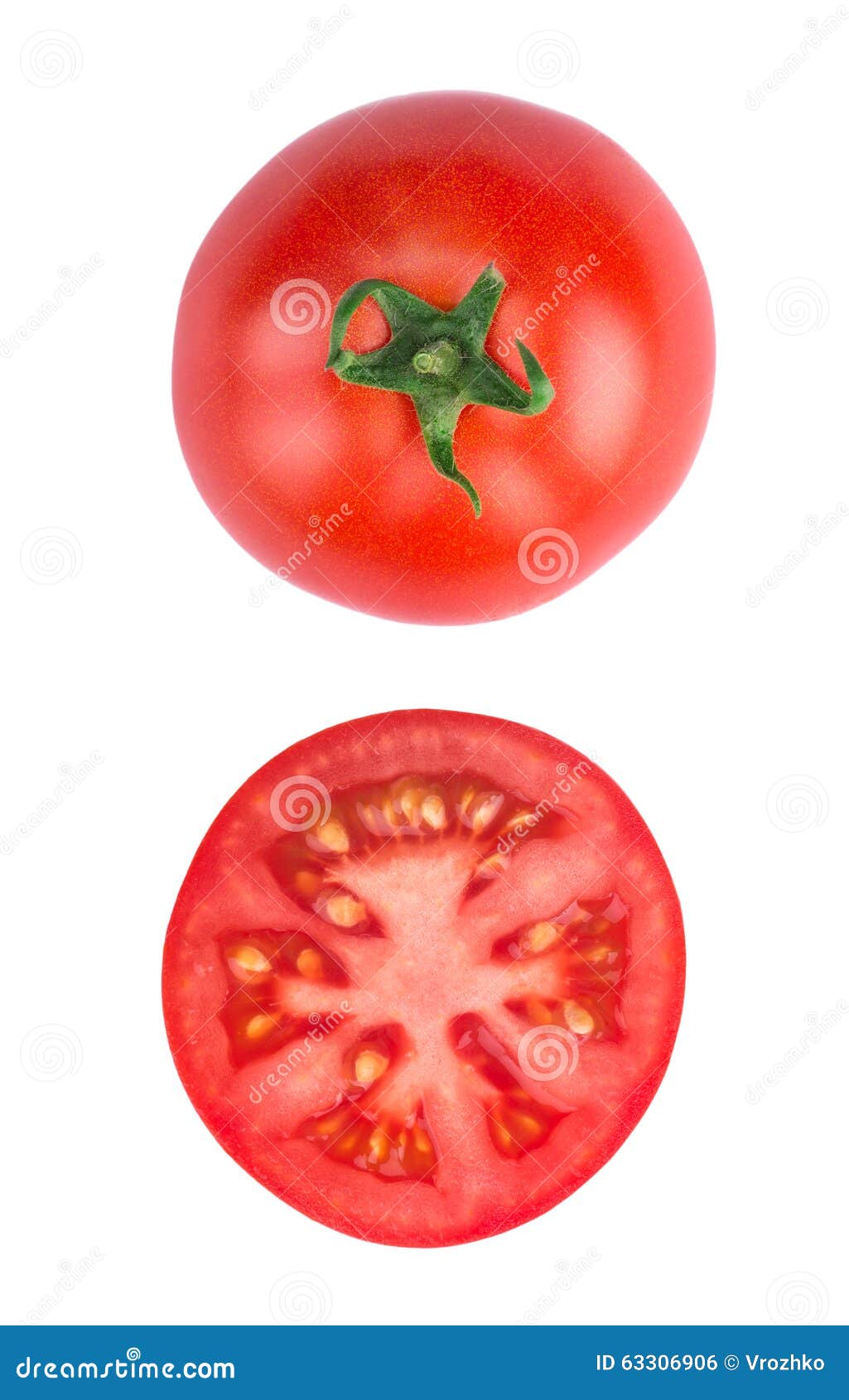 Sliced Tomatoe Isolated on White Background Top View Stock Photo ...