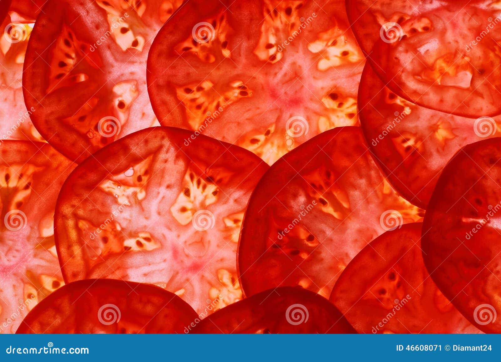 Sliced Tomatoes As Food Background, Top View Stock Image - Image of ...
