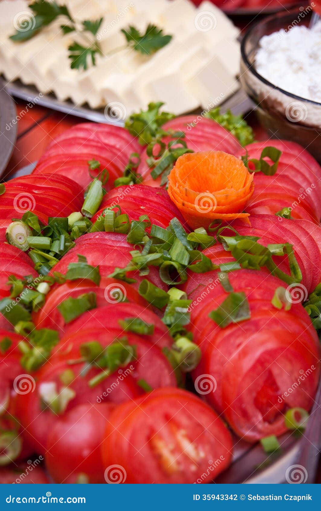 Sliced tomatoes stock photo. Image of platters, tasty - 35943342