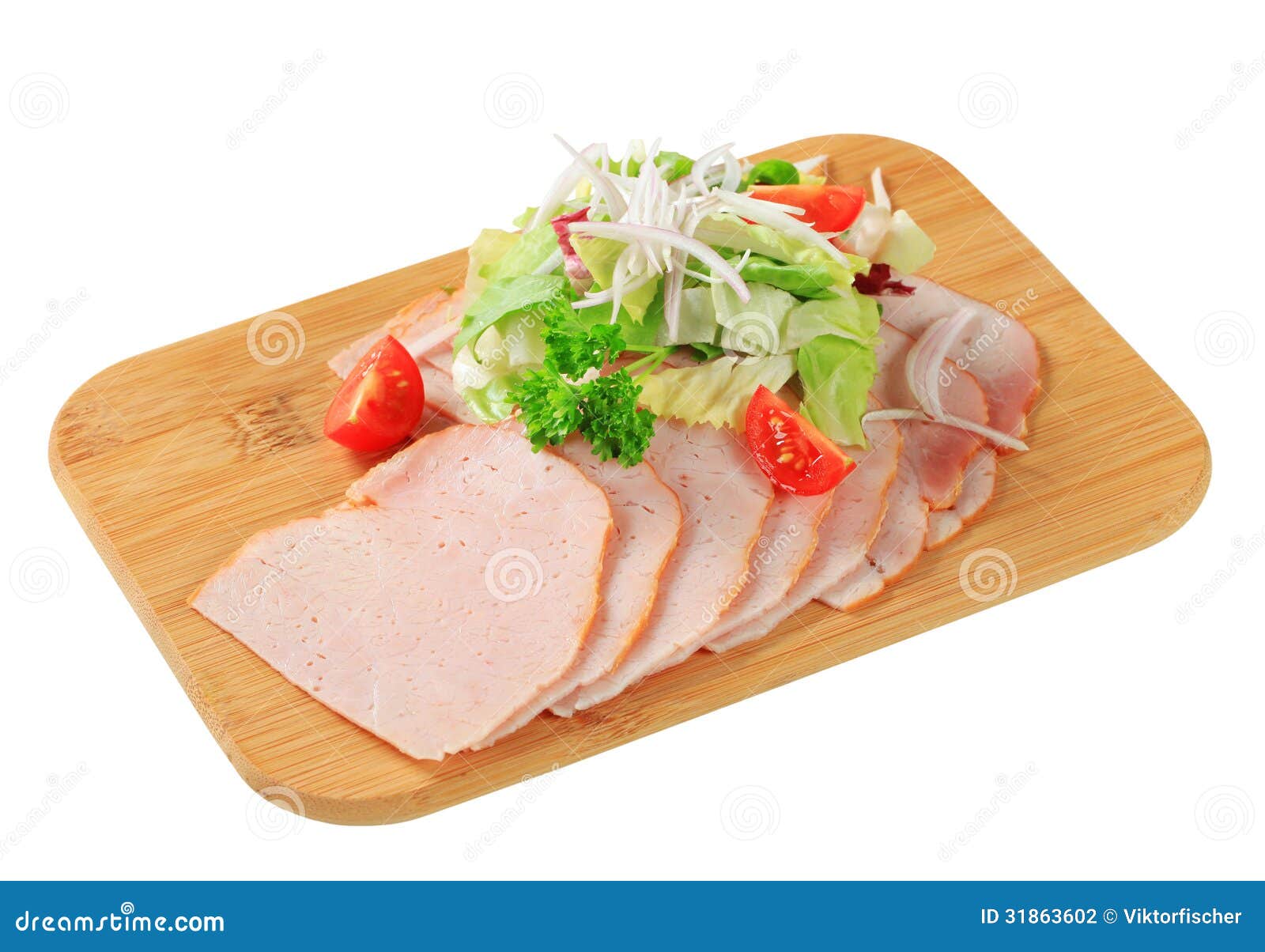 Sliced turkey ham stock photo. Image of wooden, appetizer - 31863602