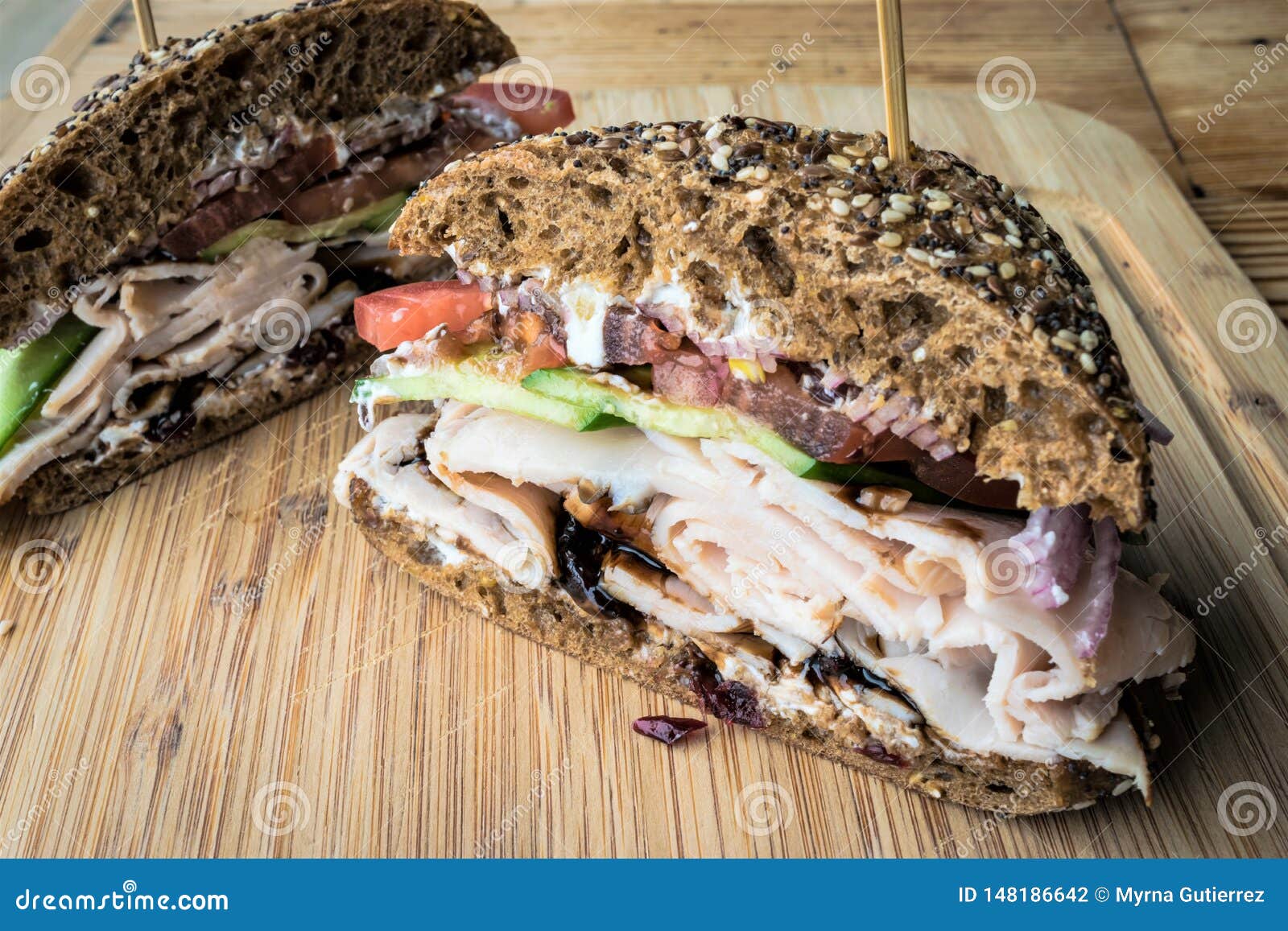 Sliced Turkey Sandwich Stock Photos - Download 4,445 Royalty Free Photos